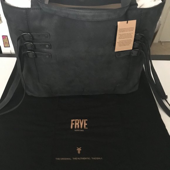 Frye | Bags | Frye Indigo Suede Tote With Suede Tie Details New With ...